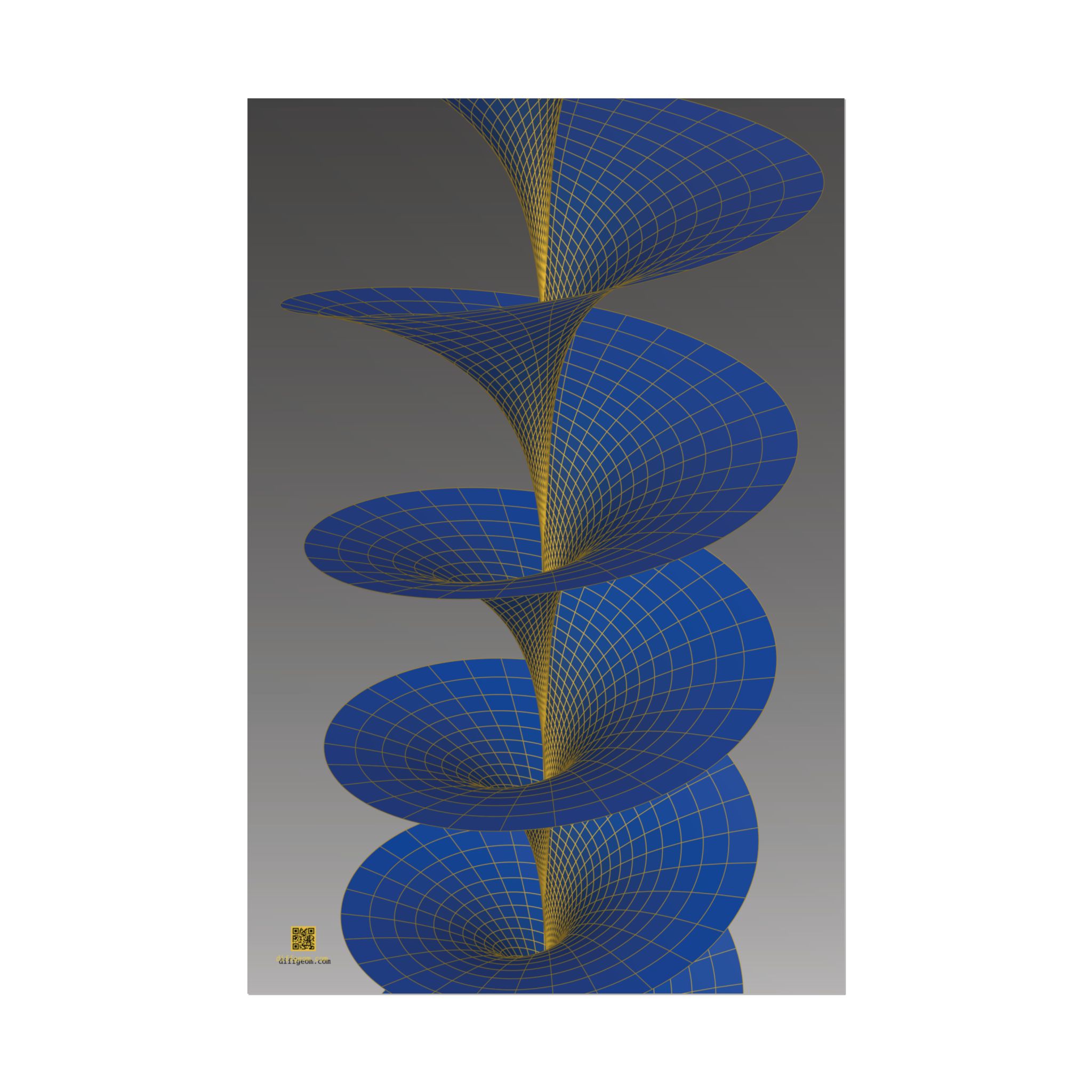 Rolled Poster: Log Surface Blue – Differential Geometry